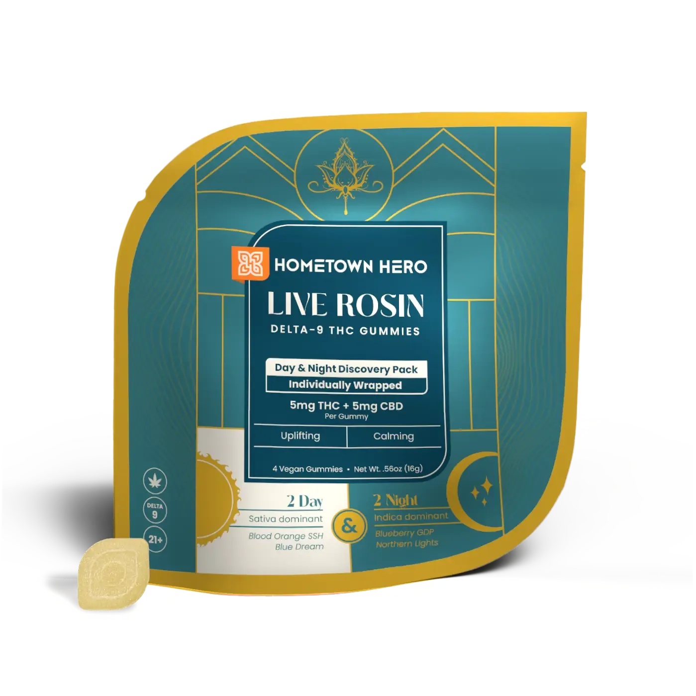 Live Rosin + CBD Gummies Day & Night Sample Pack - 5mg | Hometown Hero