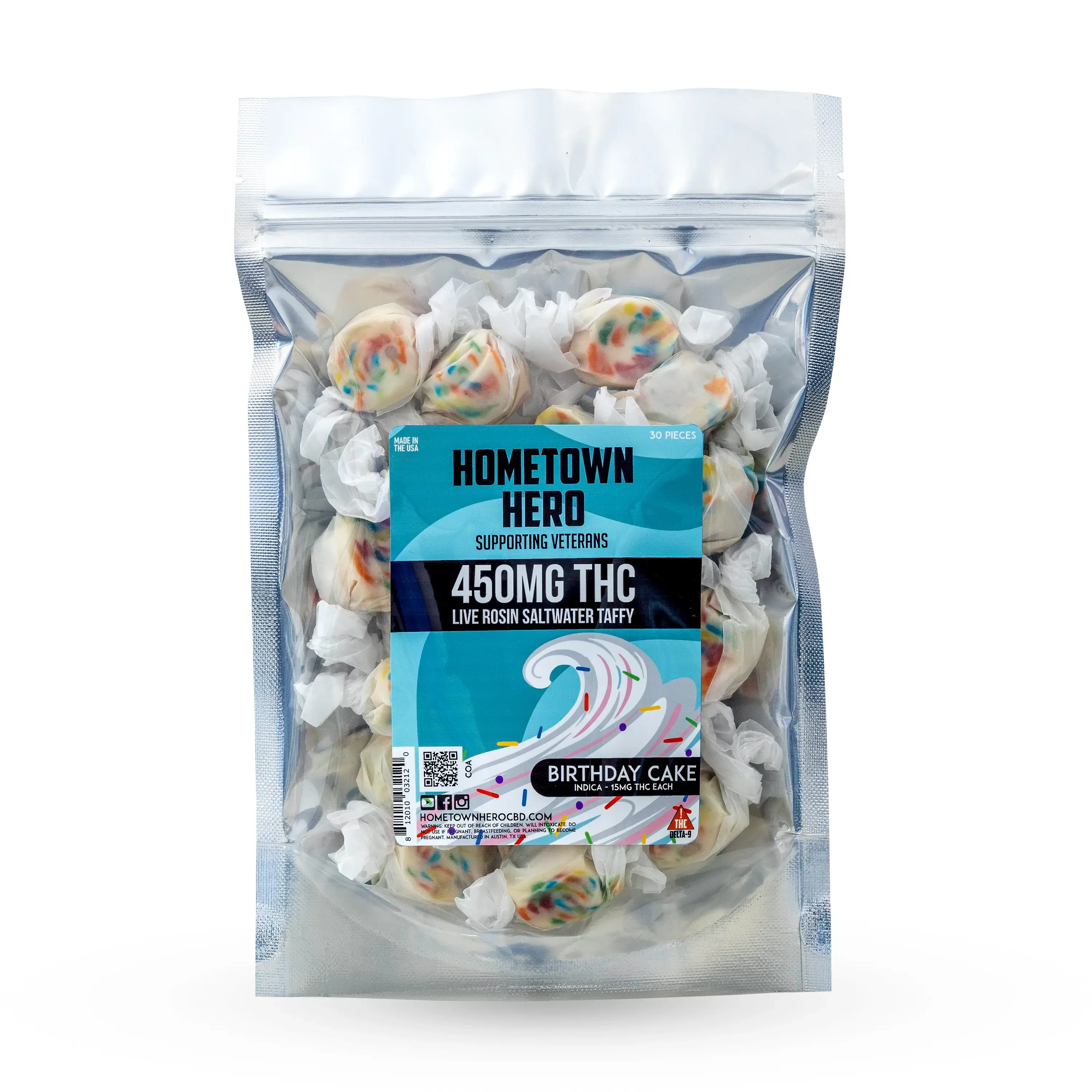 Birthday Cake - Delta-9 Live Rosin Taffy - 15mg | Hometown Hero